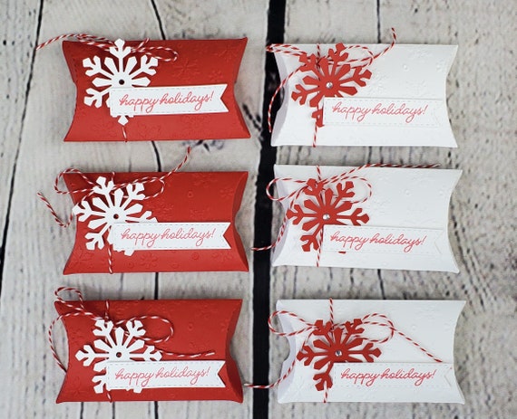Christmas Pillow Treat Boxes Christmas Party Favor Holiday - Etsy