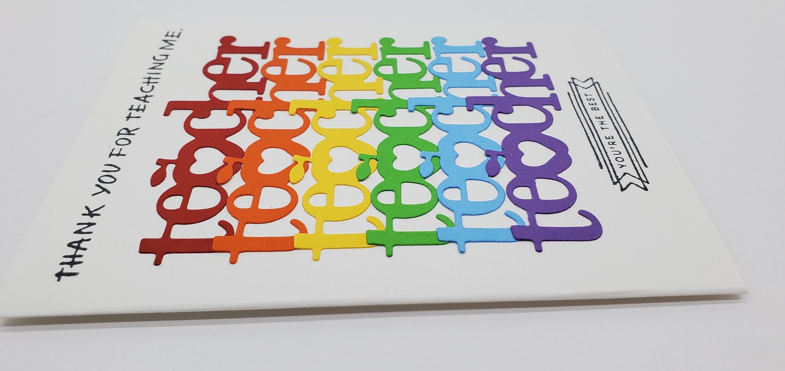 Thank You Rainbow Teacher Cardhandmade Teacher Appreciation - Etsy