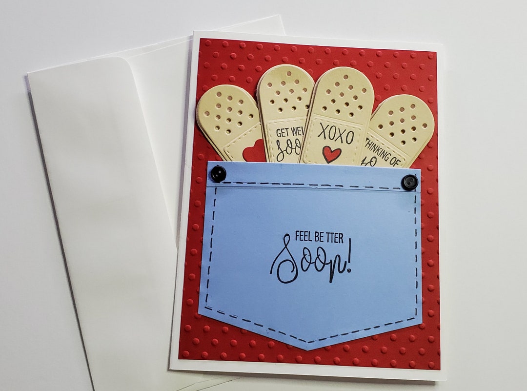 Handmade Feel Better Soon Band-aid Card,get Well Soon Card,sick,surgery ...