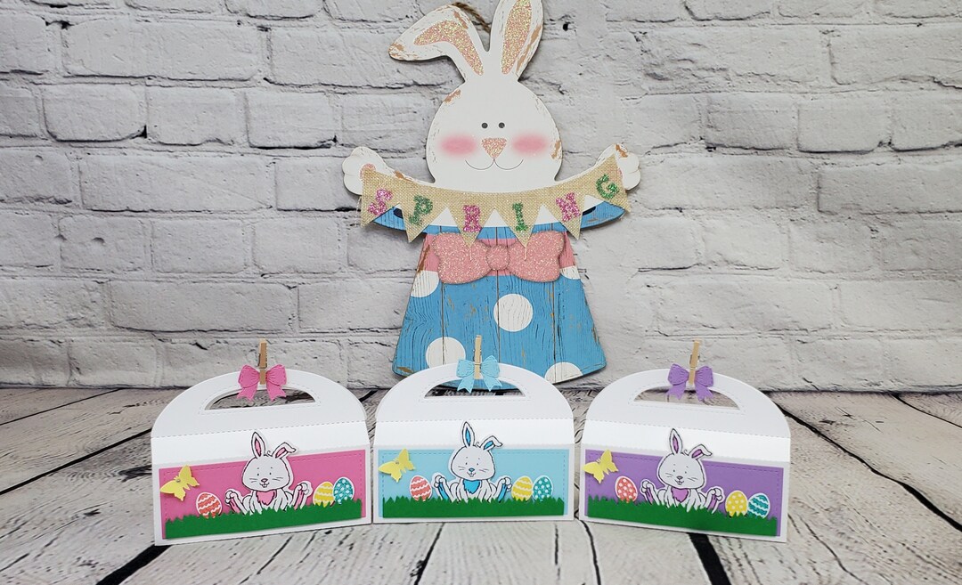 Easter Bunny Handled Treat Boxes, Easter Favor Boxes, Easter Treat ...