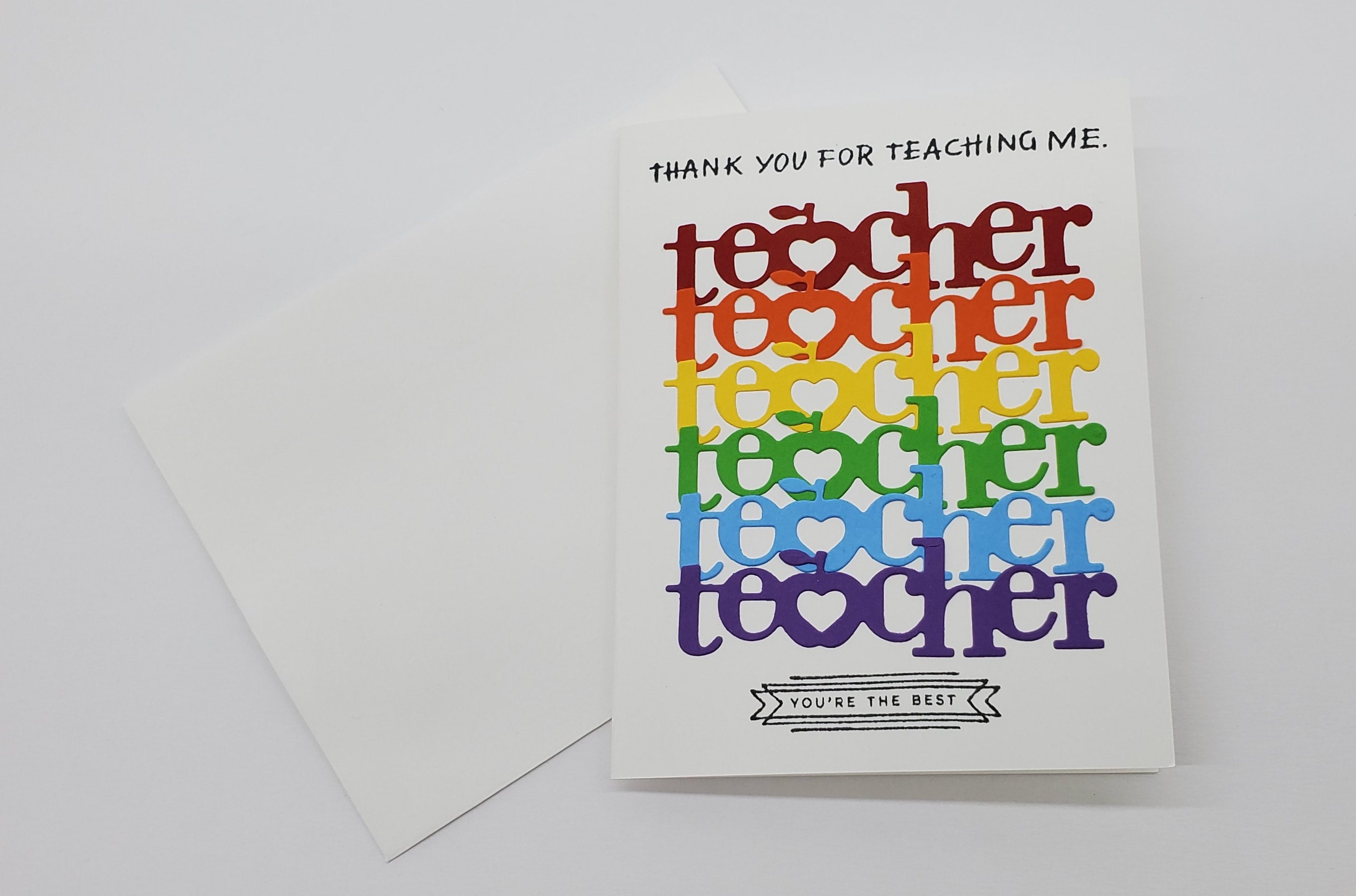 Thank you Rainbow Teacher CardHandmade Teacher Appreciation | Etsy