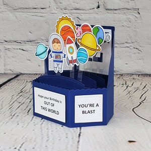 Outer Space Pop up Box Card, Pop up 3D Card, Planet Card, Astronaut Pop ...