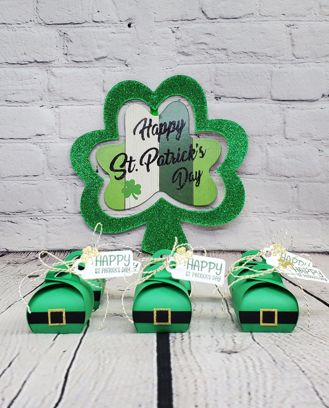 St. Patrick's Day Treat Boxes, St.patrick's Day Favor Boxes, Shamrock ...
