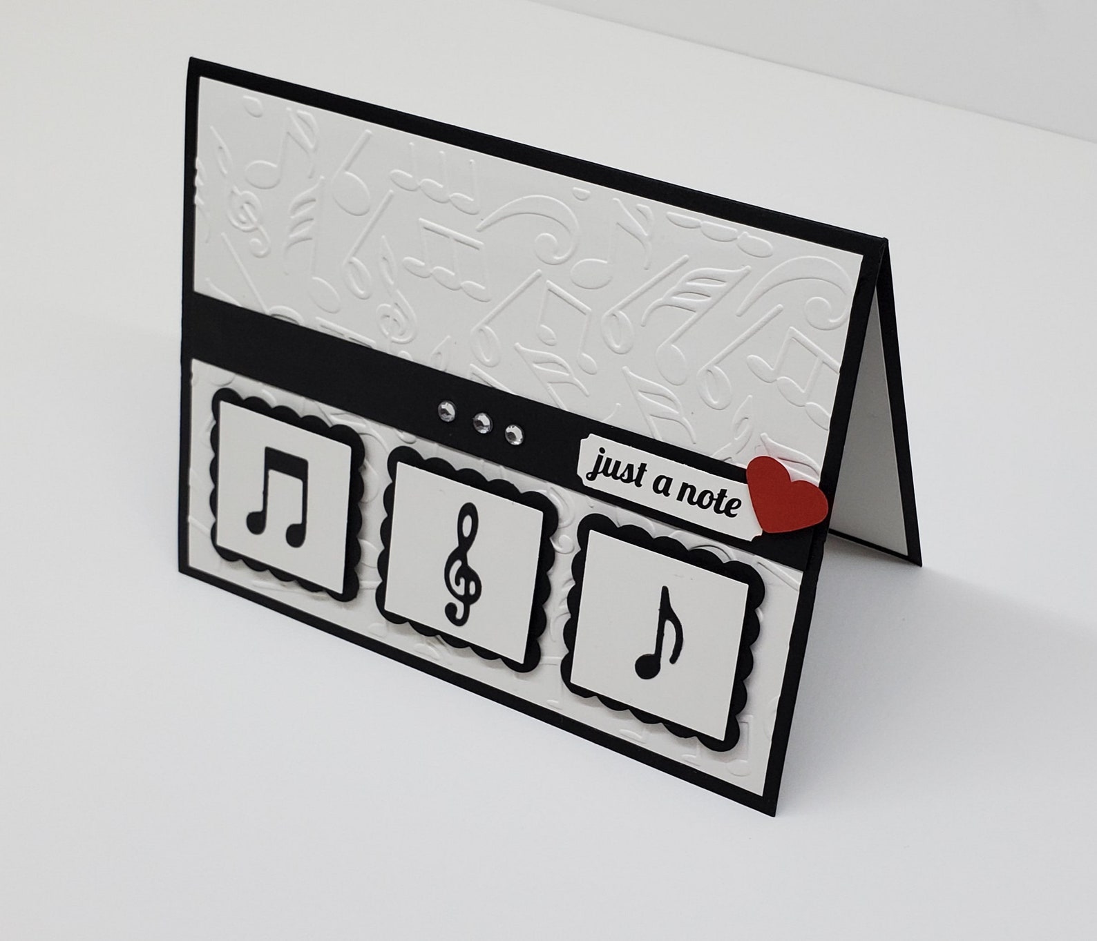 Just a Note Card Embossed Note Card Music Themed Note Card - Etsy