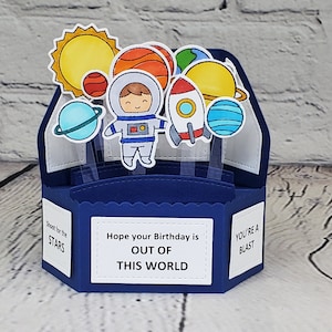 Outer Space Pop up Box Card, Pop up 3D Card, Planet Card, Astronaut Pop ...