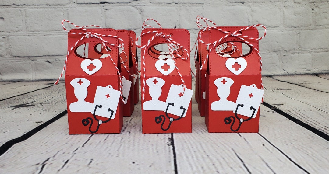 Nurse Gable Treat Box,nursingschool Graduation Favor,nurse Party Favor ...