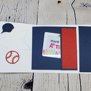 Baseball Gift Card Holder, Handmade Gift Card Holder, Sports Gift Card ...