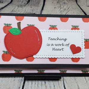 Apple Teacher Gift Card Holder Pink, Teacher Appreciation Gift Card ...