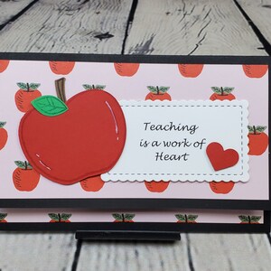Apple Teacher Gift Card Holder Pink, Teacher Appreciation Gift Card ...