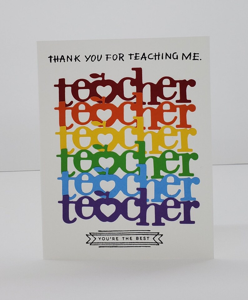 Thank You Rainbow Teacher Cardhandmade Teacher Appreciation - Etsy