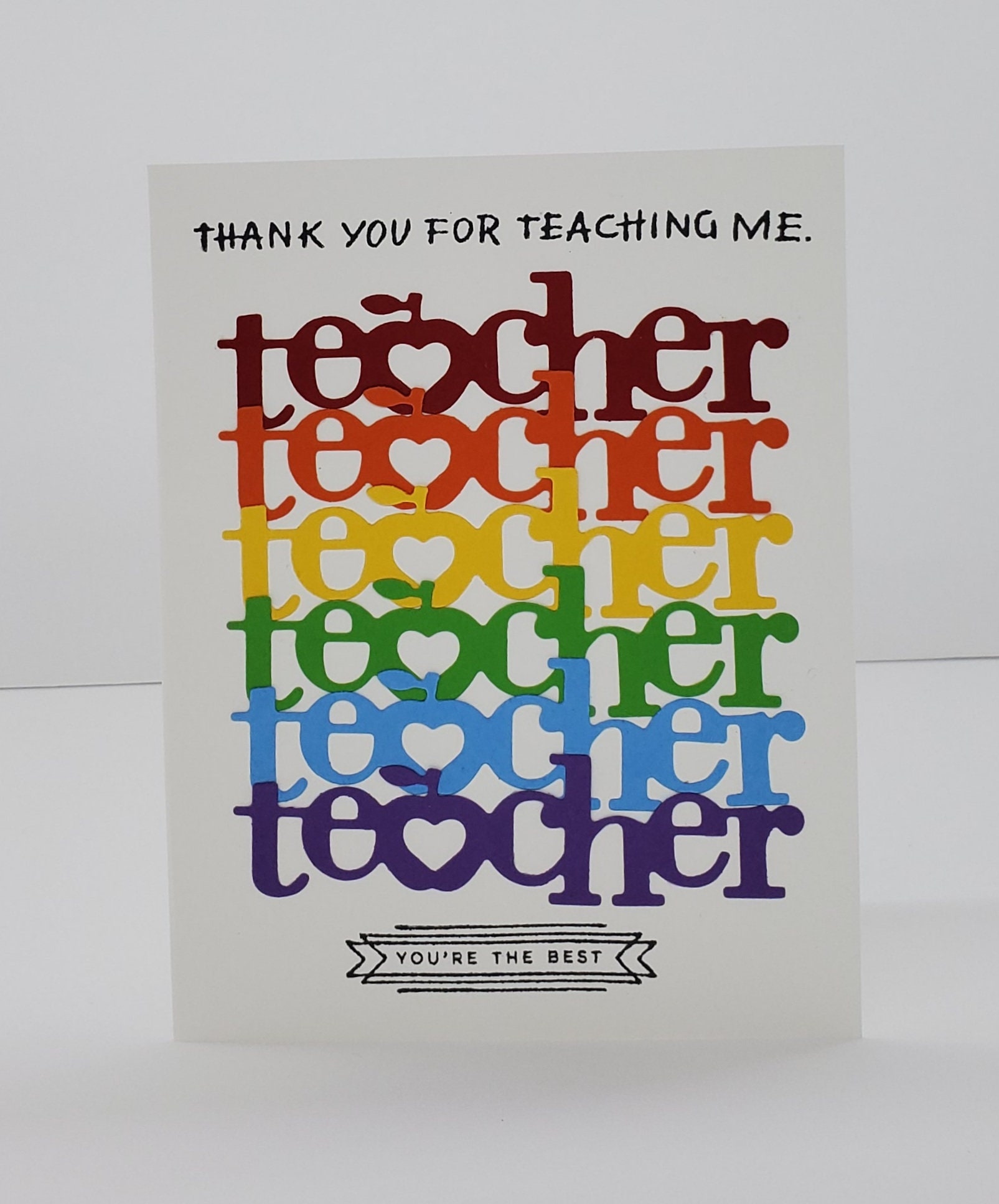 Thank you Rainbow Teacher CardHandmade Teacher Appreciation | Etsy