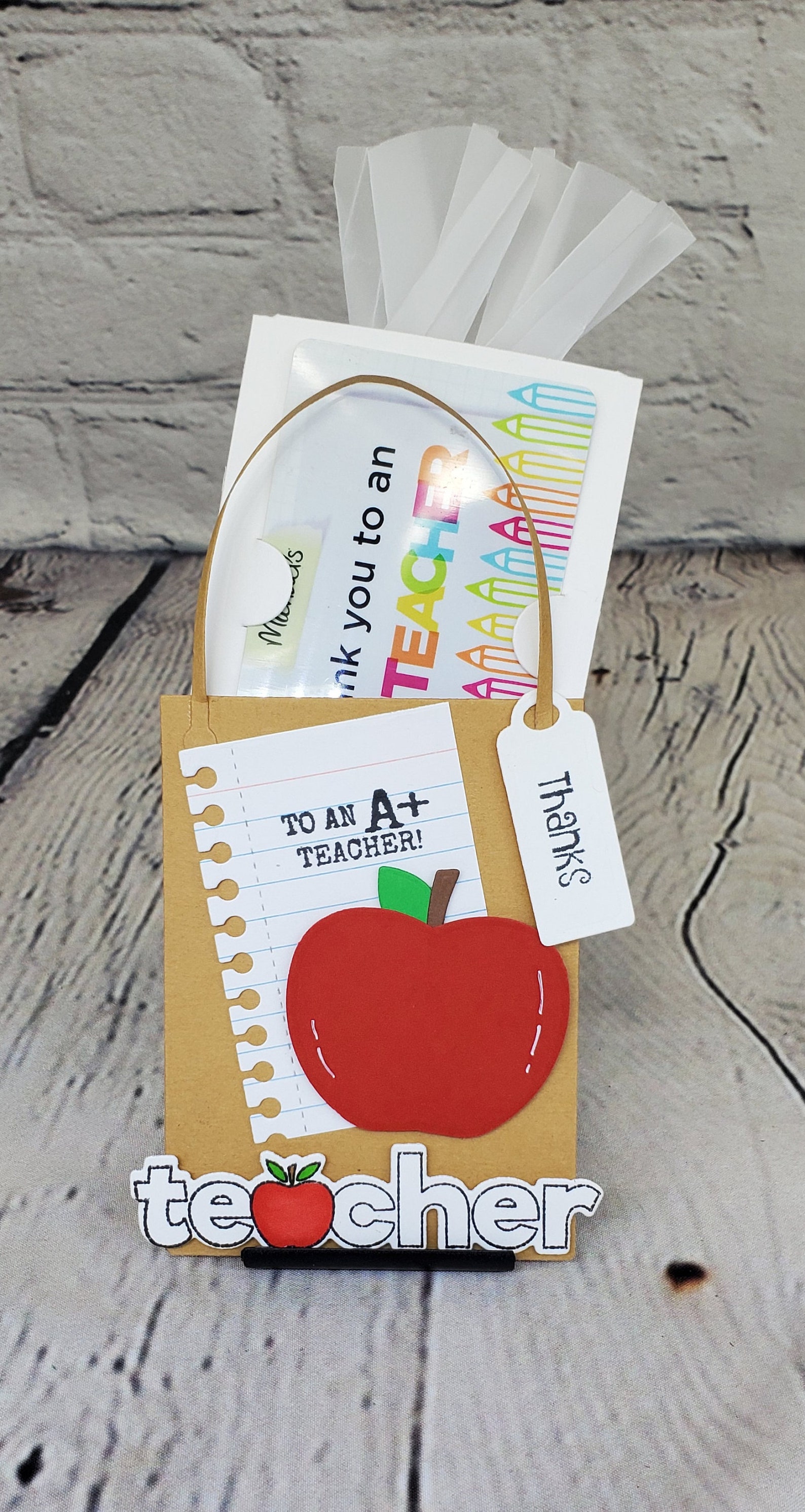 Notebook Paper Teacher Gift Card Holderteacher Appreciation - Etsy