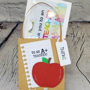 Notebook Paper Teacher Gift Card Holder,teacher Appreciation Gift Card ...