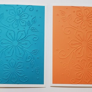 Set of 5 Colored Flower Embossed Cards With Envelopes,thank You Note ...