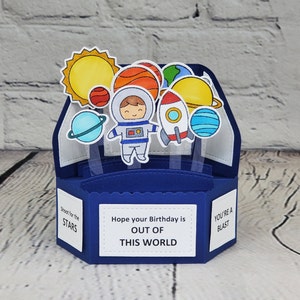 Outer Space Pop up Box Card, Pop up 3D Card, Planet Card, Astronaut Pop ...