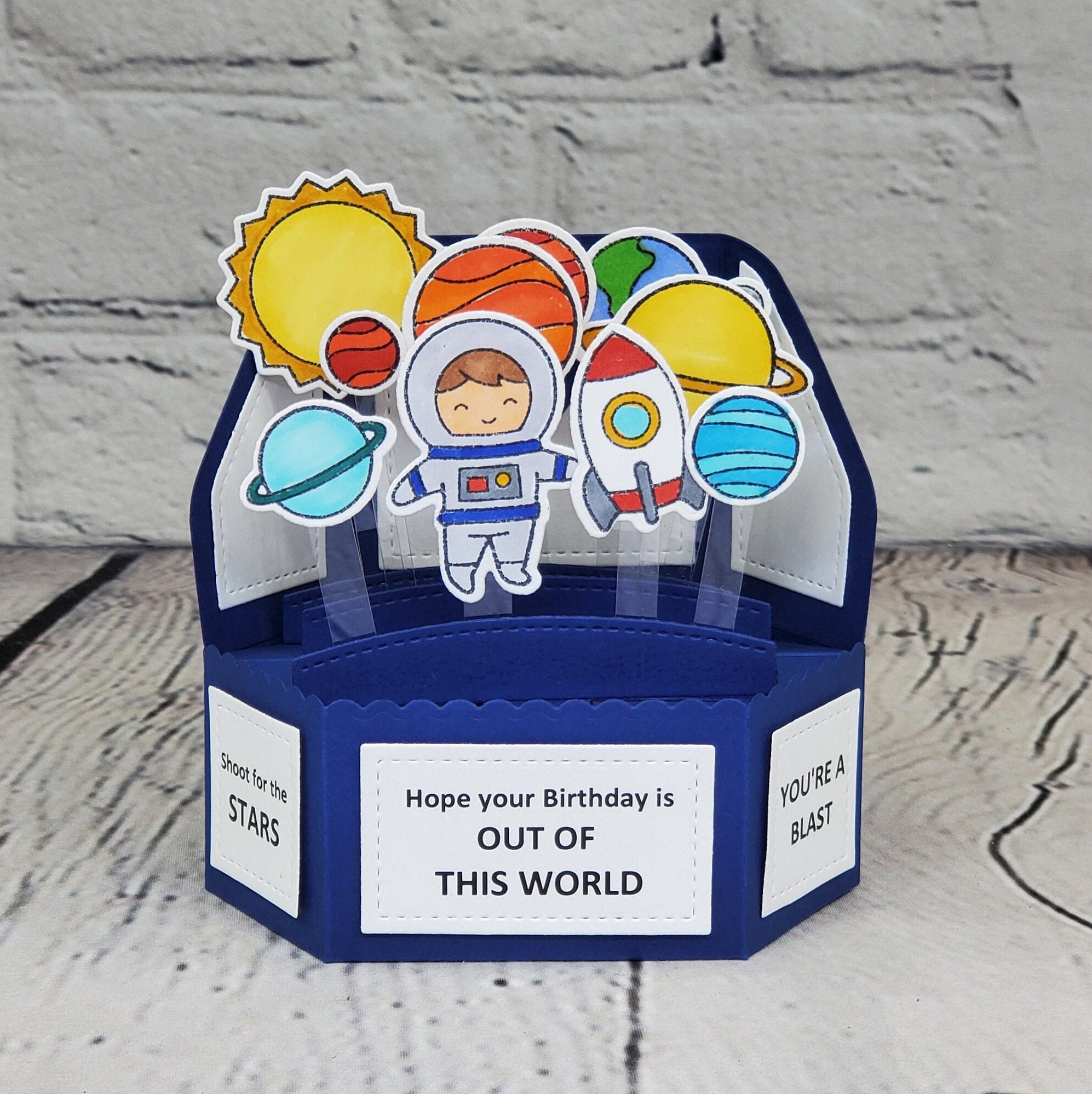 Science Valentine Cards Santoro 3D Solar System Pop Up Card - Space ...