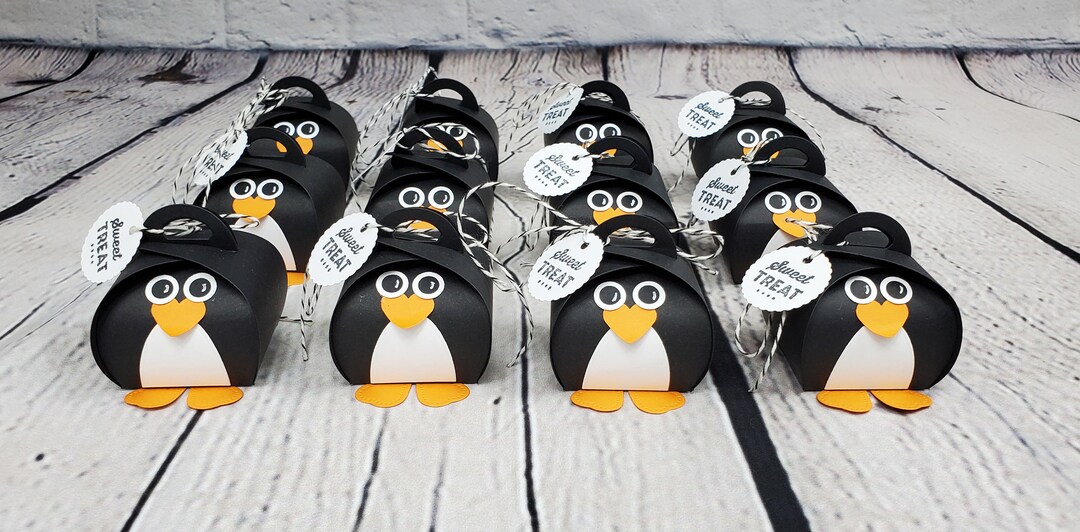Penguin Treat Boxes, Penguin Party Favor, Penguin Gift Boxes, Christmas ...