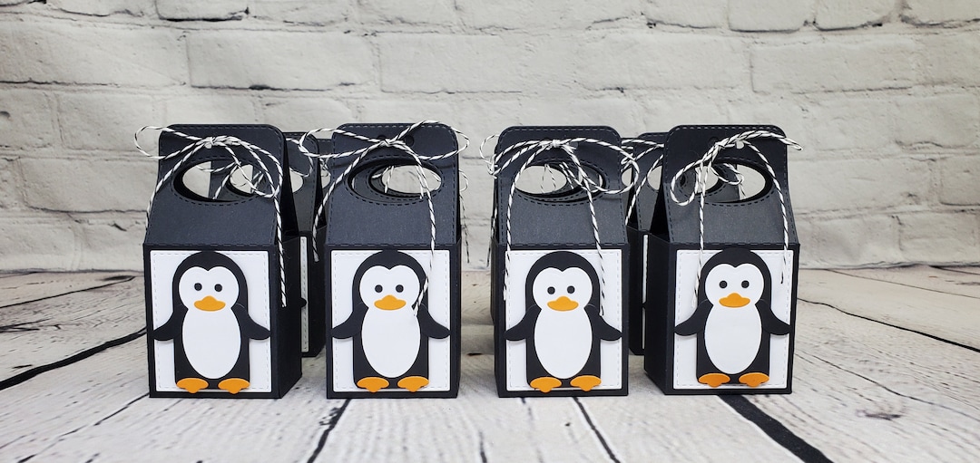 Penguin Gable Treat Boxes, Penguin Party Favor, Penguin Gift Boxes ...