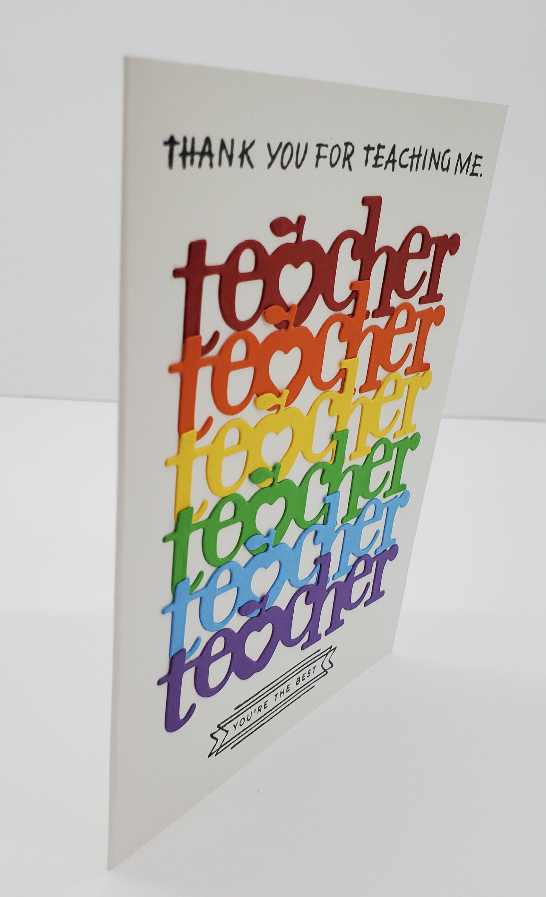 Thank you Rainbow Teacher CardHandmade Teacher Appreciation | Etsy