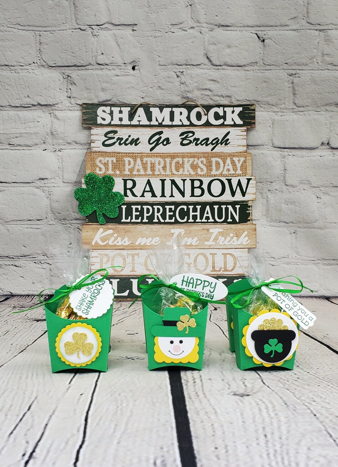 St. Patrick's Day Fry Treat Boxes,st.patrick's Day Favor Boxes,shamrock ...