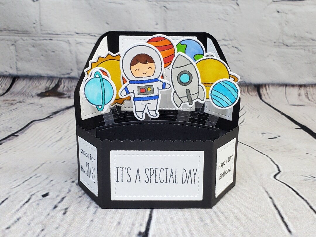 Outer Space Pop up Box Card Pop up 3D Card Planet Card - Etsy