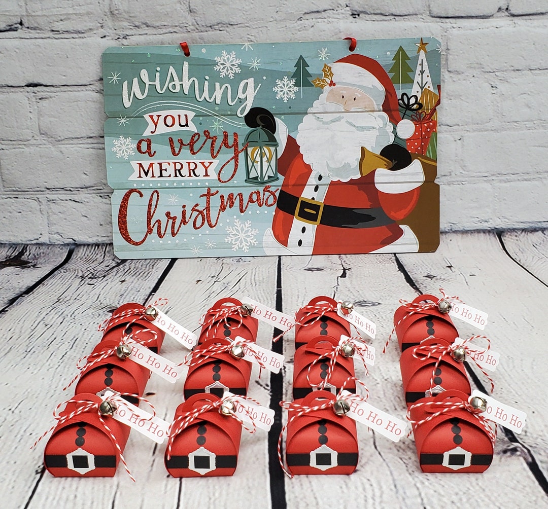 Santa Treat Boxes, Christmas Favor Boxes, Santa Favor Boxes, Santa Gift ...