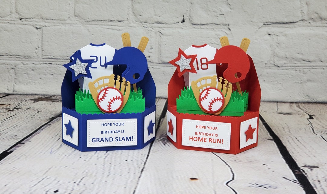 Baseball Pop-up Birthday Card, Baseball Gift Card Holder, Pop-up 3D ...