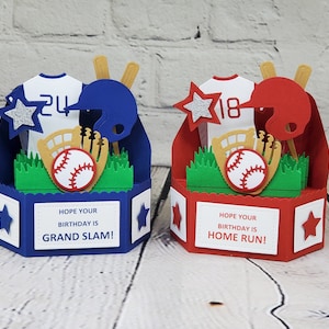 Baseball Pop-up Birthday Card, Baseball Gift Card Holder, Pop-up 3D ...