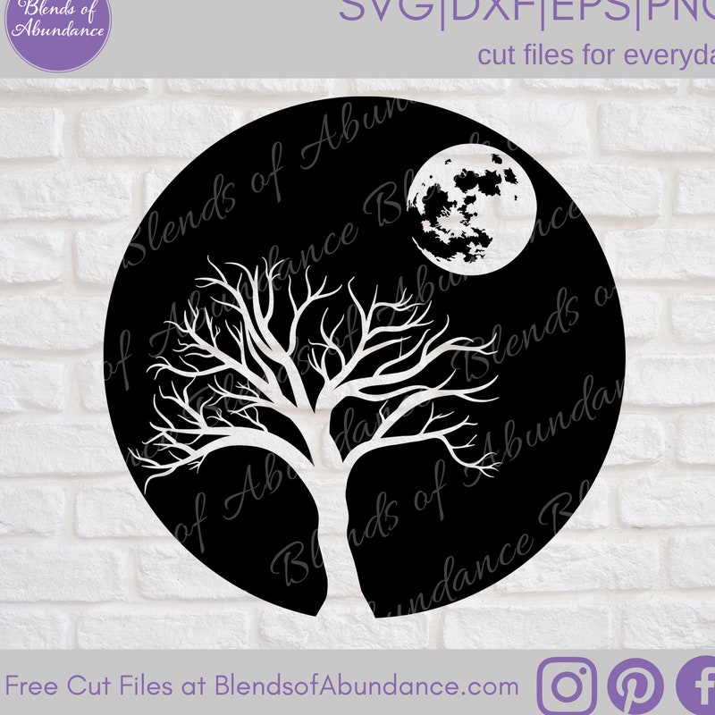 Moon and Tree - Etsy