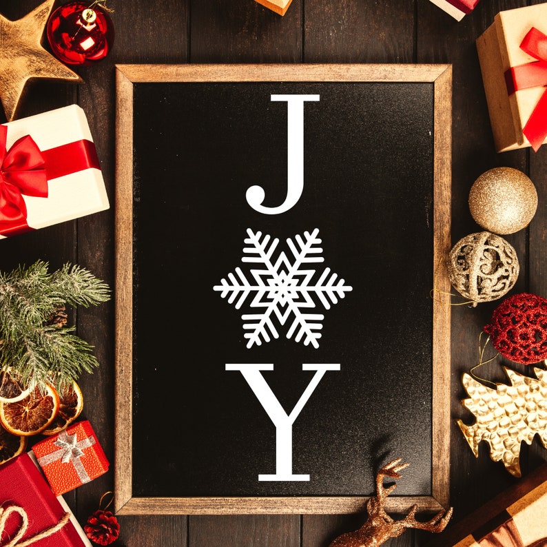 Joy Vertical SVG Snowflake SVG Christmas SVG Winter - Etsy