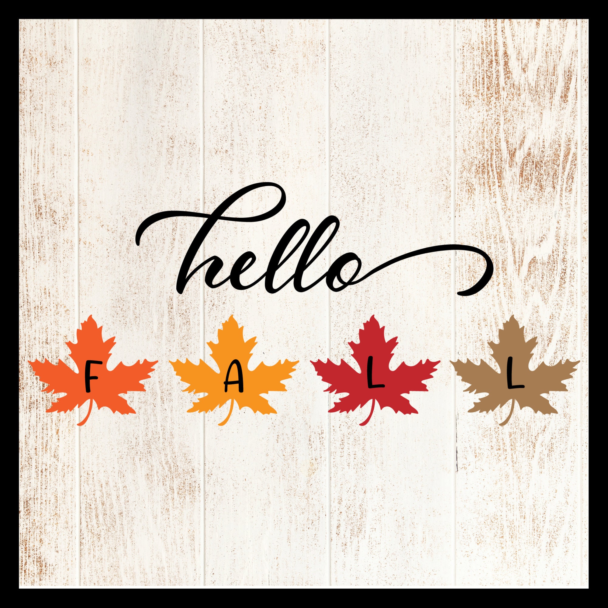 Hello Fall Leaves SVG Fall Leaves Pillow SVG Autumn Sign | Etsy
