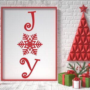 Joy Vertical SVG Snowflake SVG Christmas SVG Winter - Etsy
