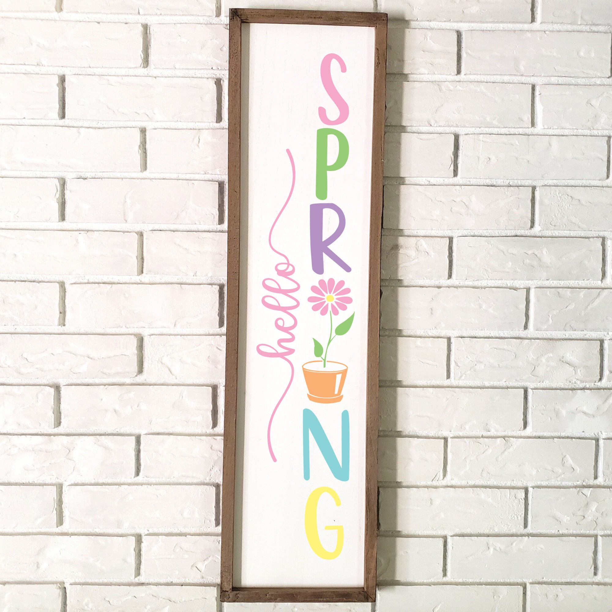 Hello Spring SVG Spring SVG Spring Vertical Sign SVG | Etsy
