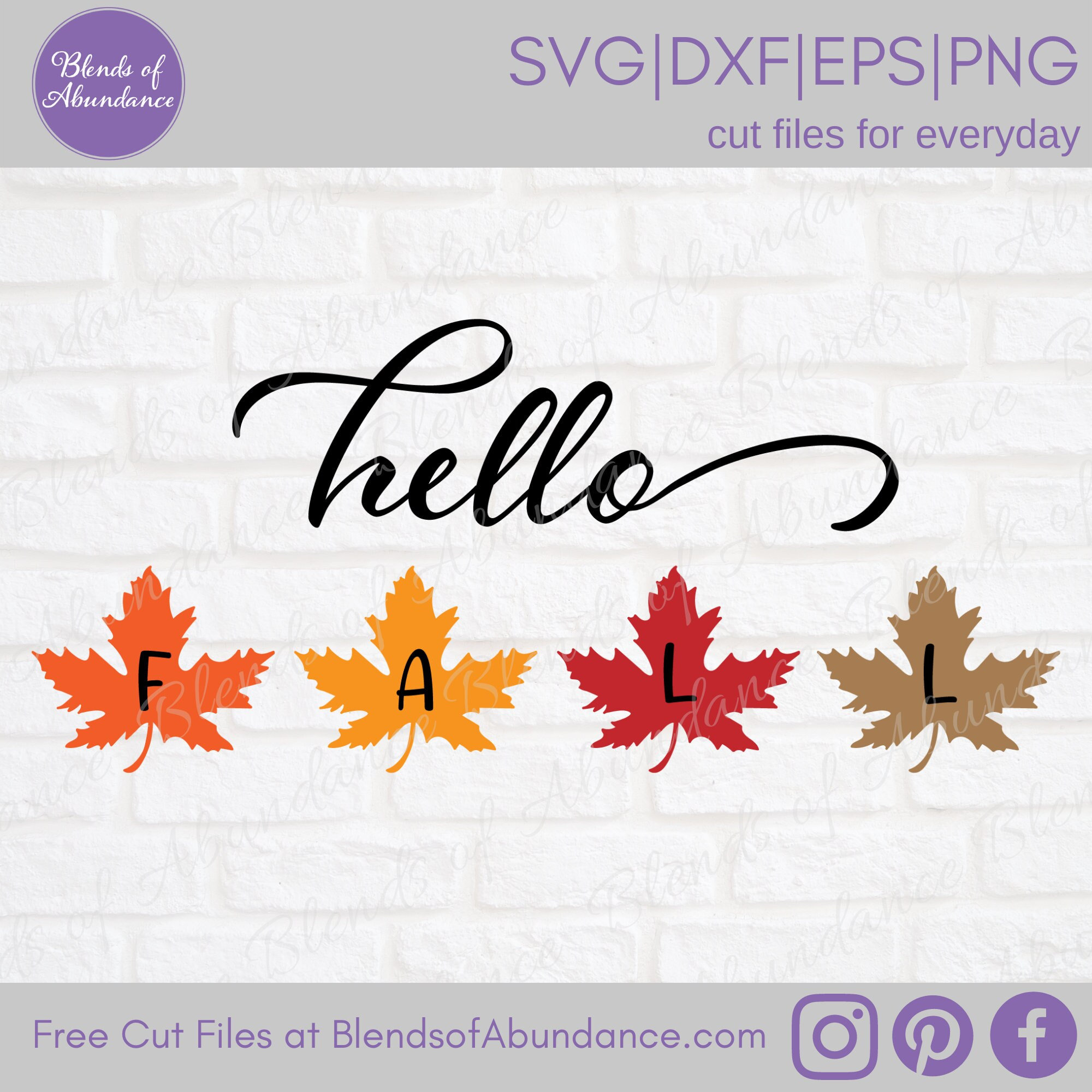 Hello Fall Leaves SVG Fall Leaves Pillow SVG Autumn Sign - Etsy