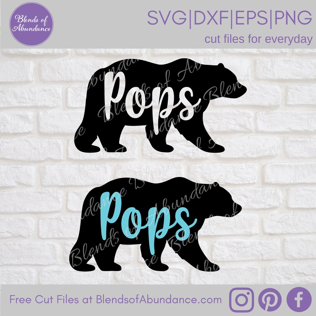 Pops Bear SVG - Bear Outline Svg - Animal Svg - Bear Svg - Papa Bear ...