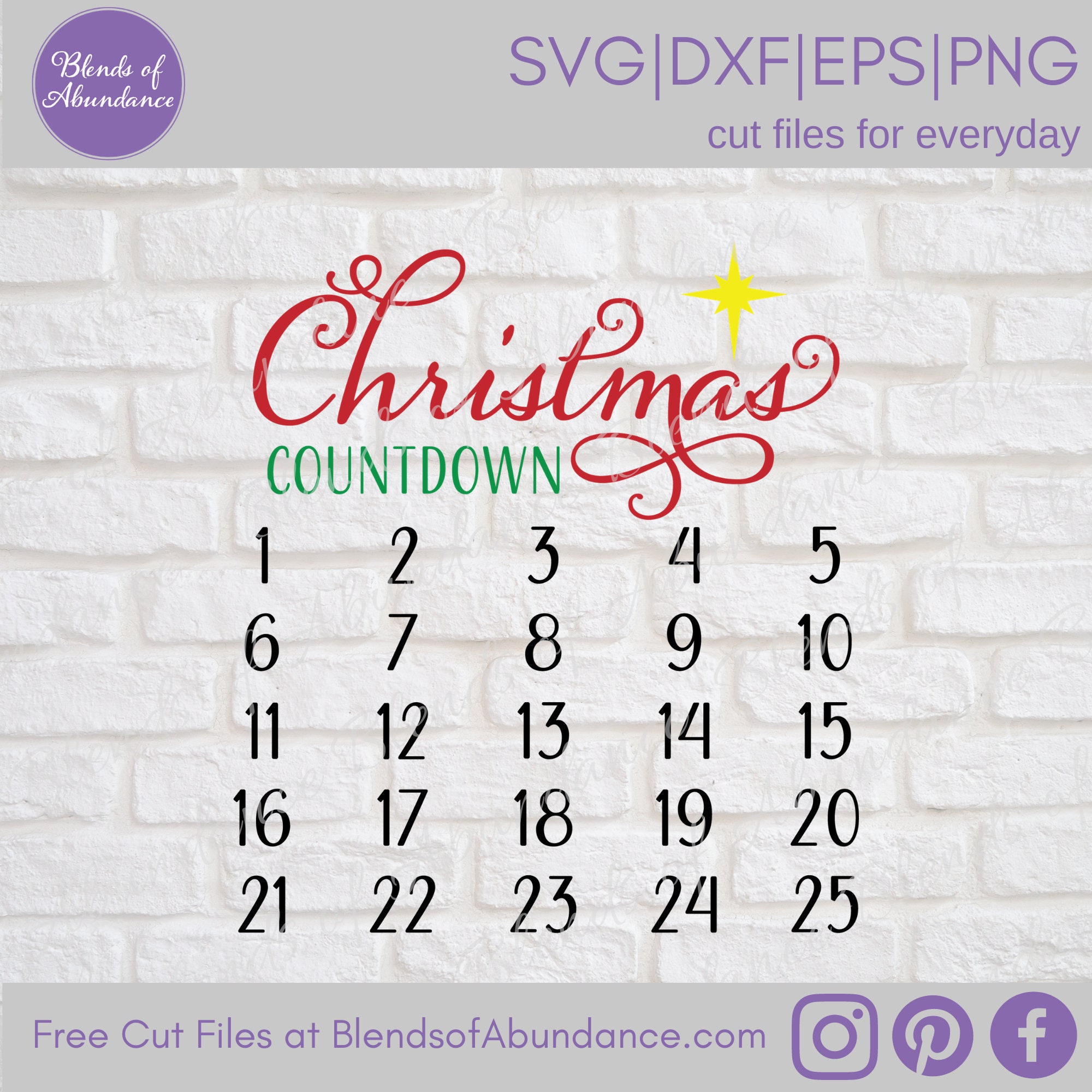 Christmas Countdown SVG Days Until Christmas Sign - Etsy