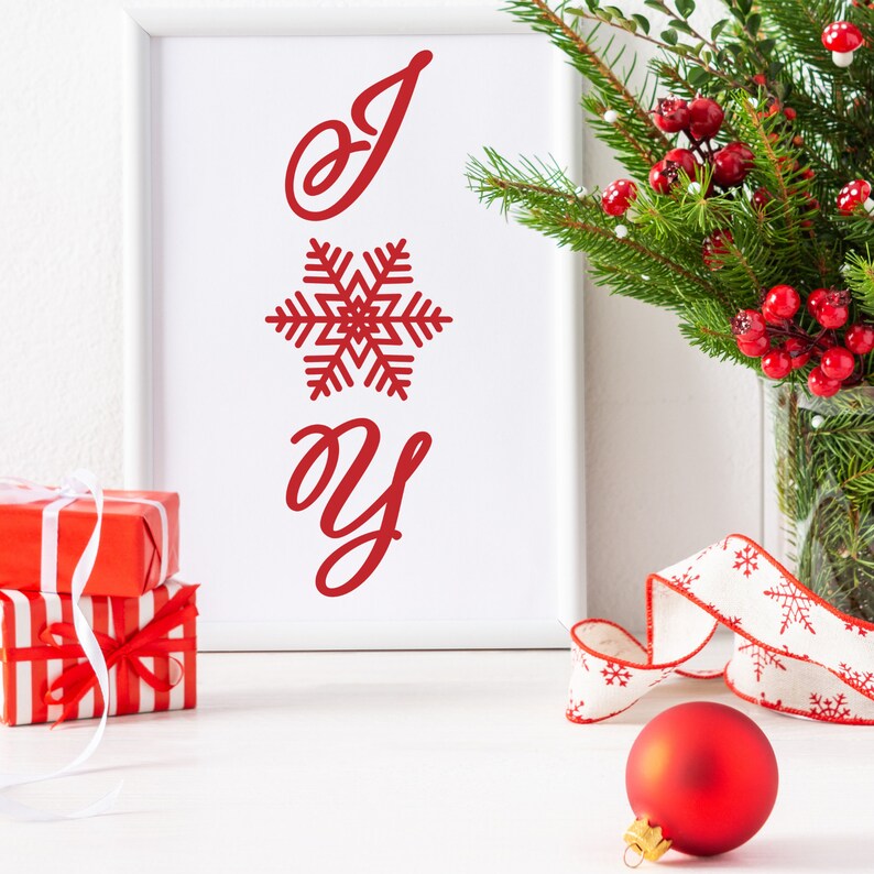 Joy Vertical SVG Snowflake SVG Christmas SVG Winter - Etsy