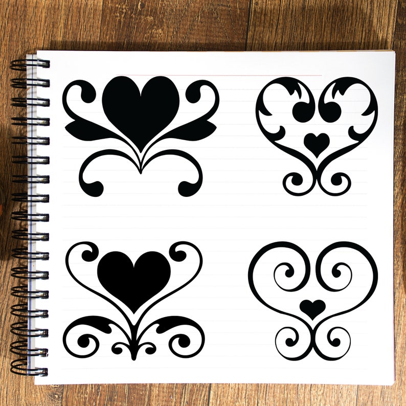 Fancy Heart SVG Fancy Heart Bundle Valentine Svg | Etsy