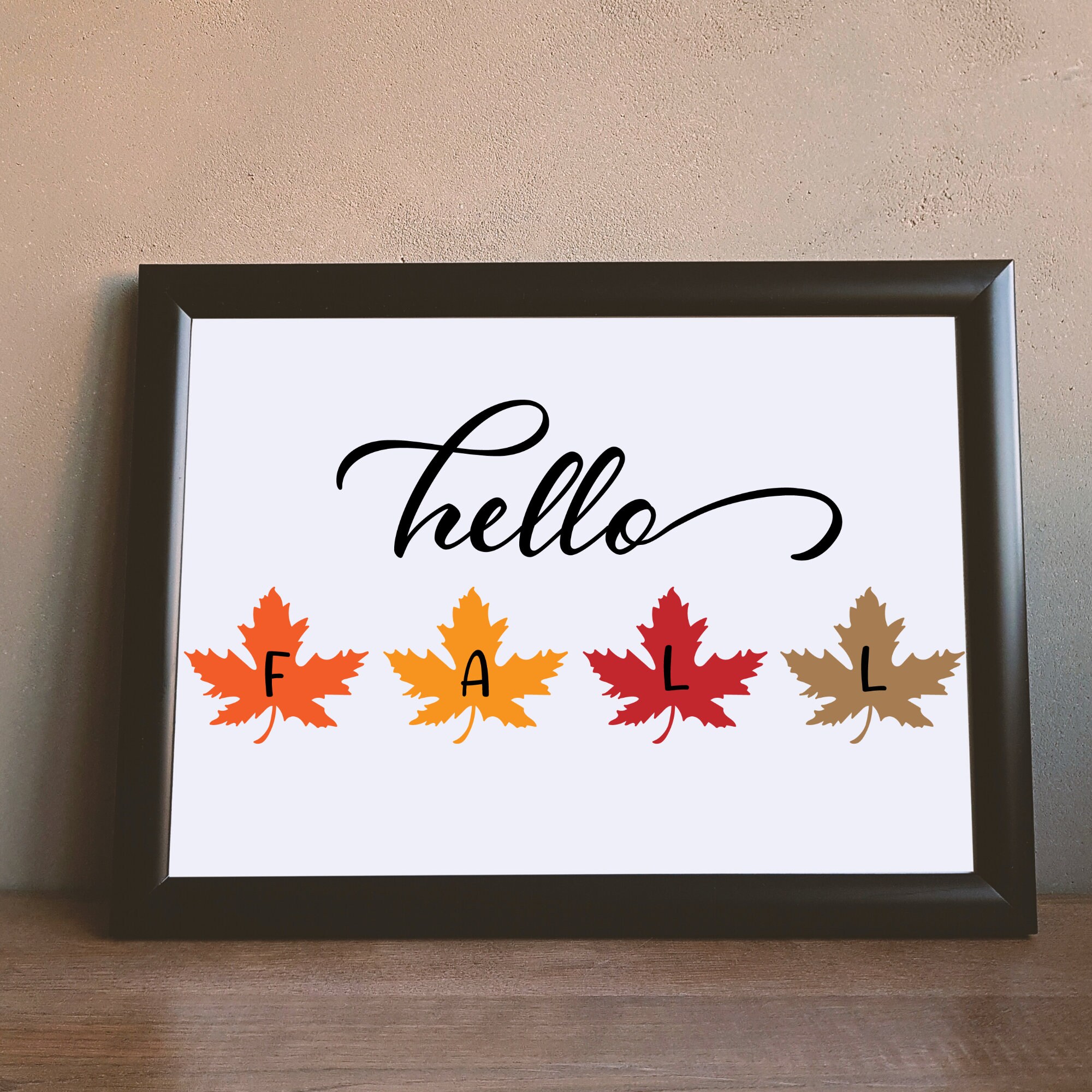 Hello Fall Leaves SVG Fall Leaves Pillow SVG Autumn Sign | Etsy