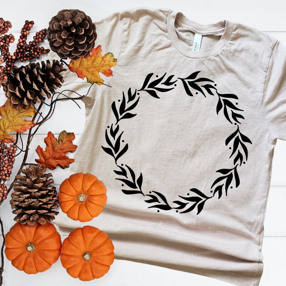 Wreath SVG Leaf Wreath SVG Circular Wreath SVG Country | Etsy