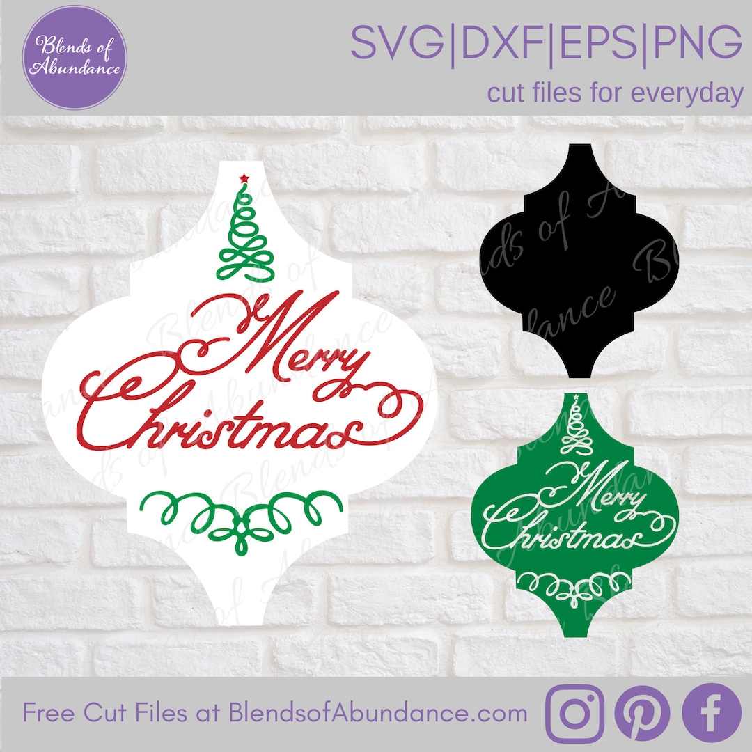 Merry Christmas Ornament SVG, Tile Ornament SVG, Tile Ornament Template ...