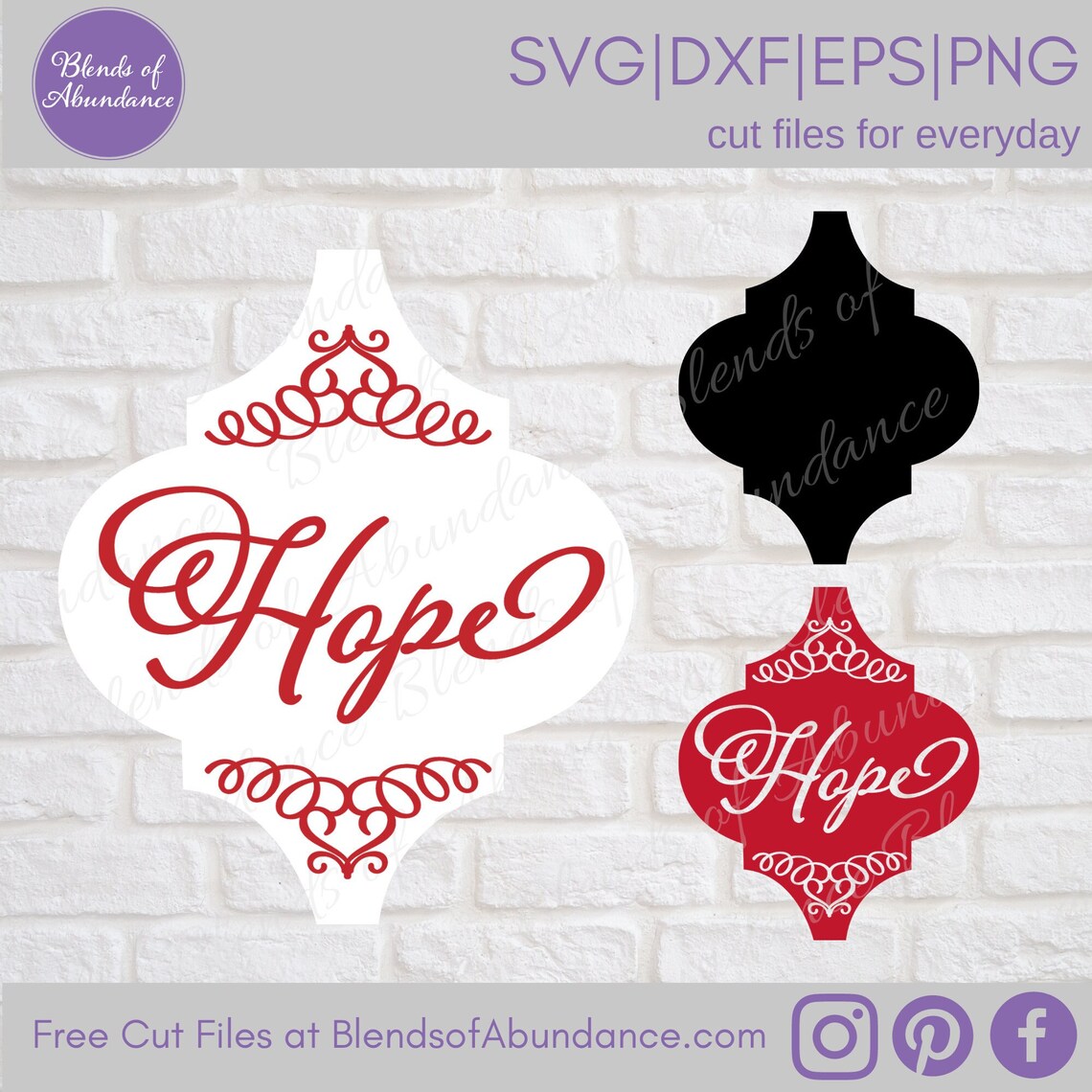 Hope Ornament SVG Tile Ornament SVG Tile Ornament Template | Etsy