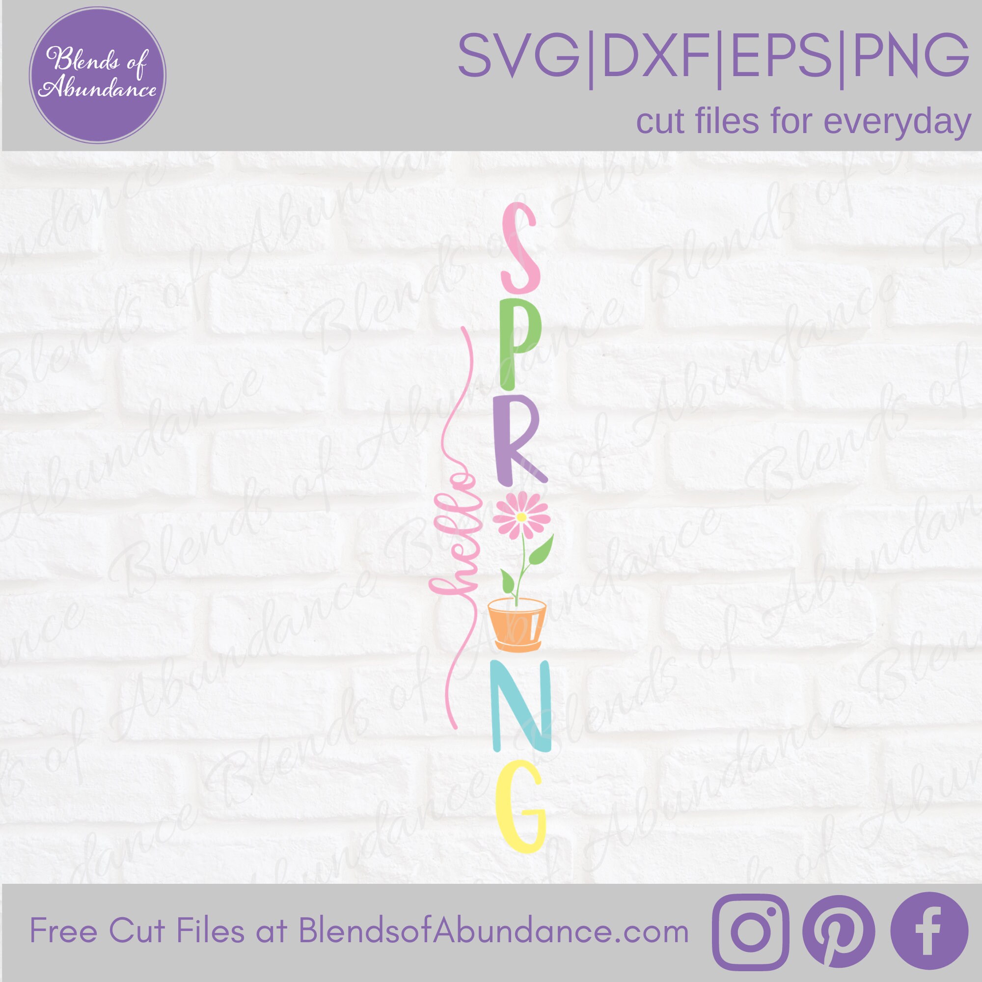 Hello Spring SVG Spring SVG Spring Vertical Sign SVG | Etsy