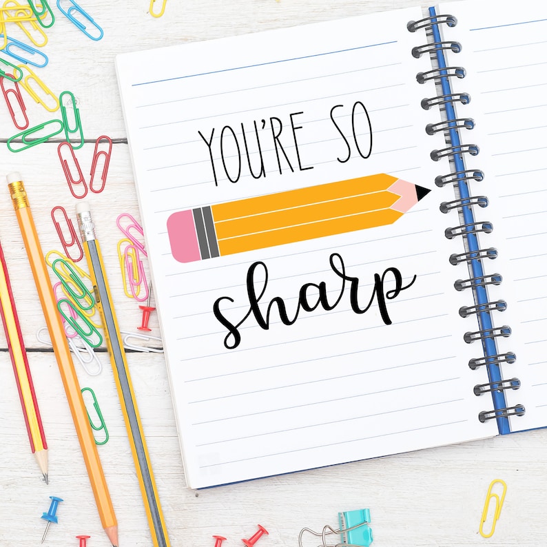You're so Sharp Pencil SVG - School Testing SVG - Pencil Label Svg ...