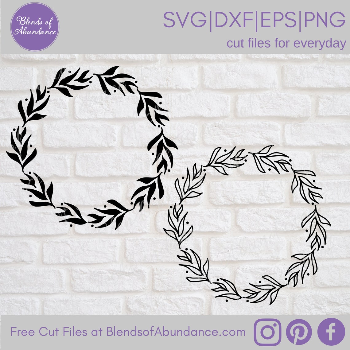Wreath SVG Leaf Wreath SVG Circular Wreath SVG Country | Etsy