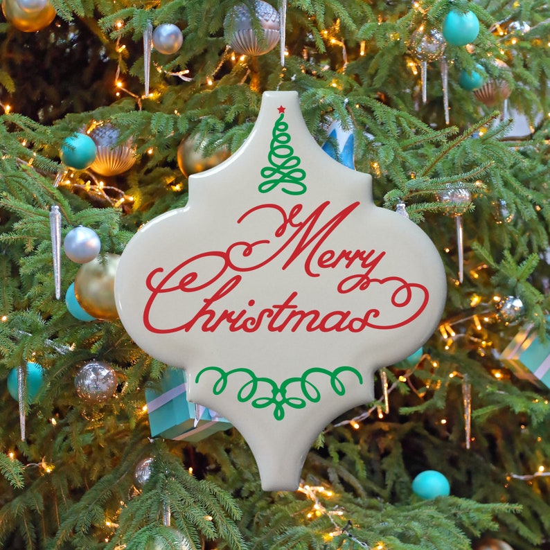 Merry Christmas Ornament SVG Tile Ornament SVG Tile Ornament - Etsy