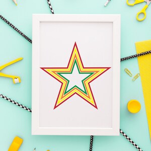 Star SVG Child Star T-shirt Retro Layered Star SVG Child Room Decor Svg ...