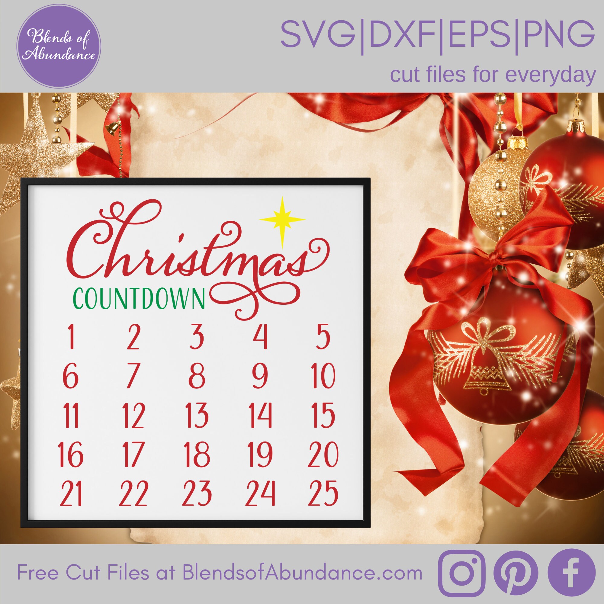 Christmas Countdown SVG Days Until Christmas Sign | Etsy