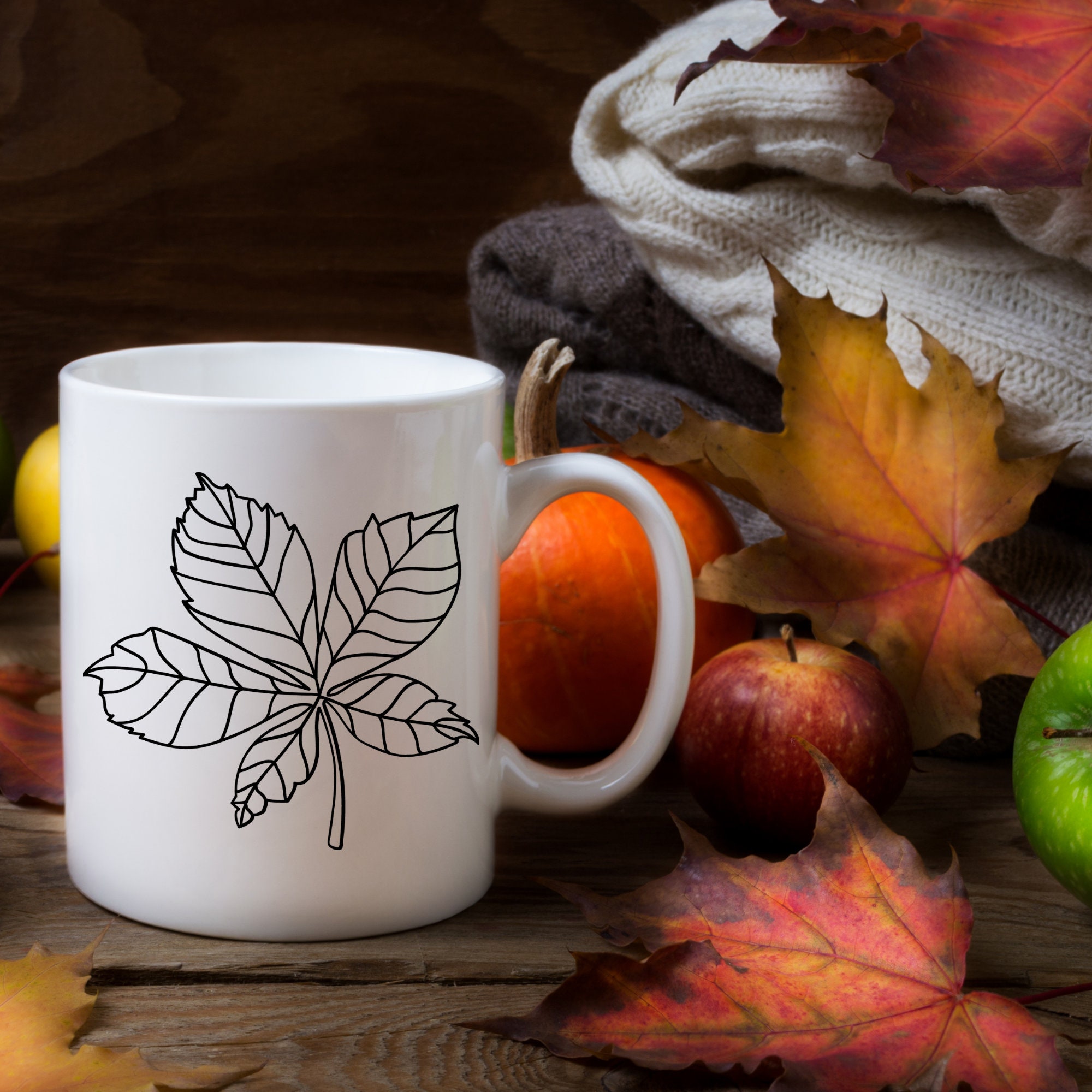 Leaf SVG Chestnut Leaf SVG Chestnut Leaf Outline Autumn | Etsy