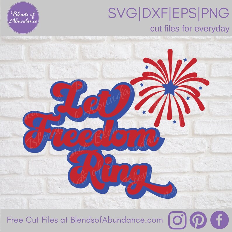 Let Freedom Ring Firework SVG 4th of July SVG Red White & | Etsy